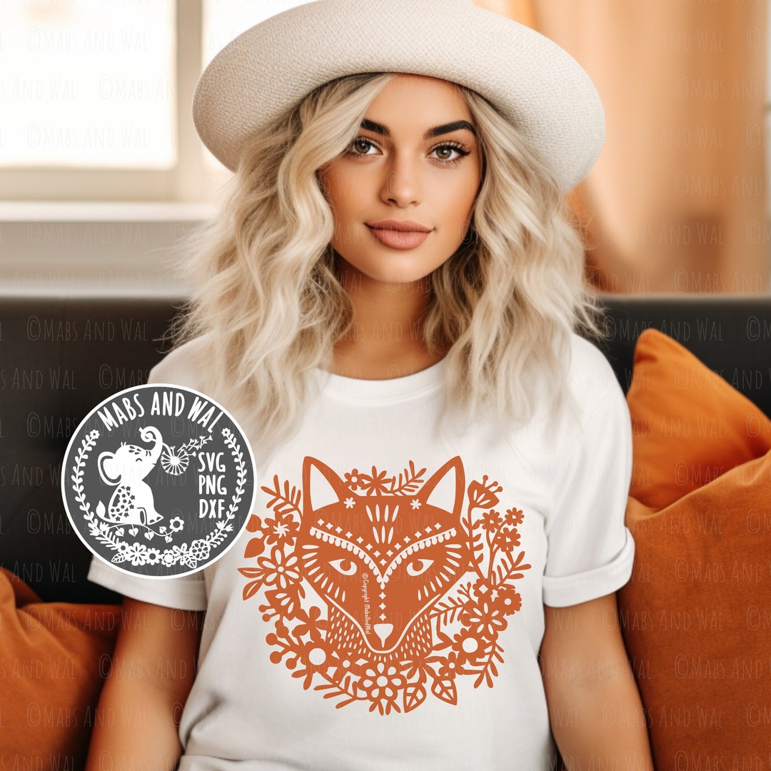 Fox Floral Wreath SVG PNG DXF Digital Cutting File/folk Art Fox Svg/fox ...