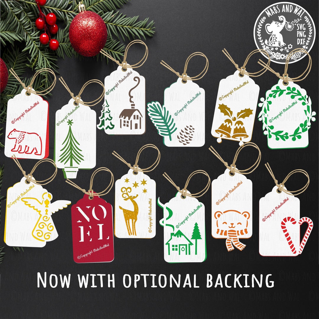 Christmas Gift Tags 4 SVG PNG DXF Digital Cutting File/christmas Svg ...