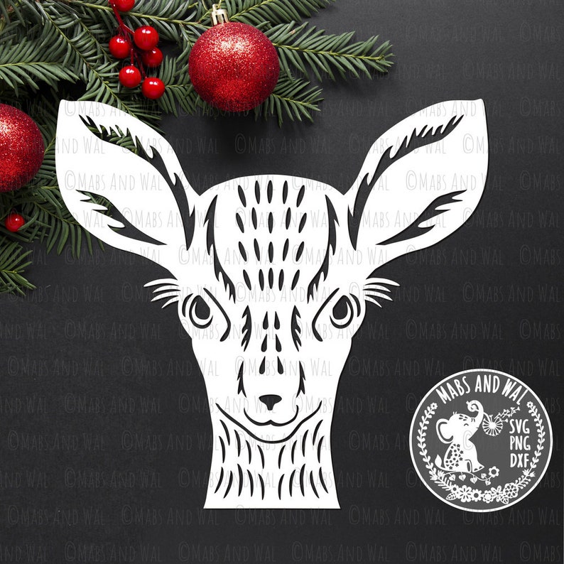 Deer SVG PNG DXF digital cutting file/Christmas reindeer | Etsy