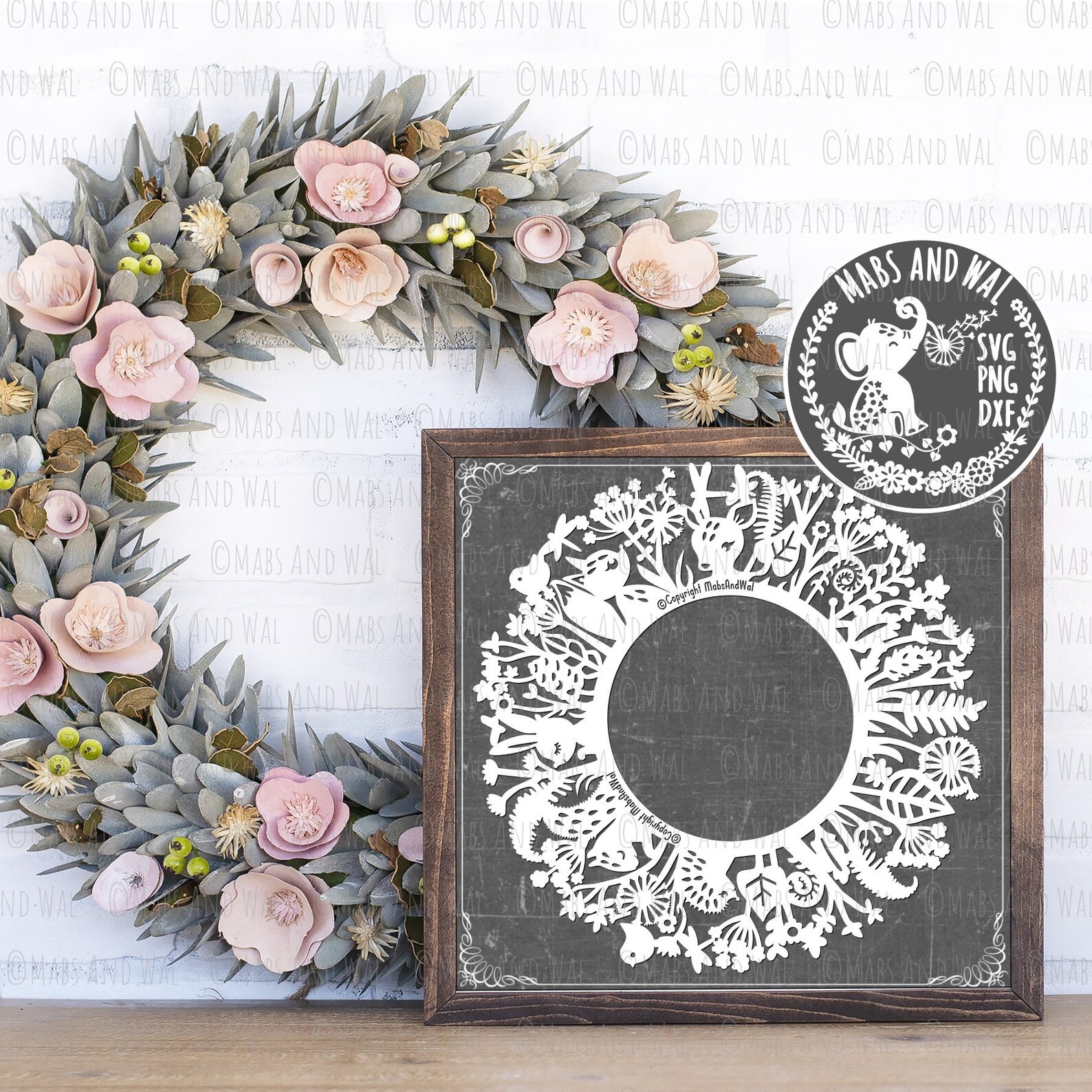 Woodland Animals Round Frame SVG PNG DXF Digital Cutting - Etsy UK