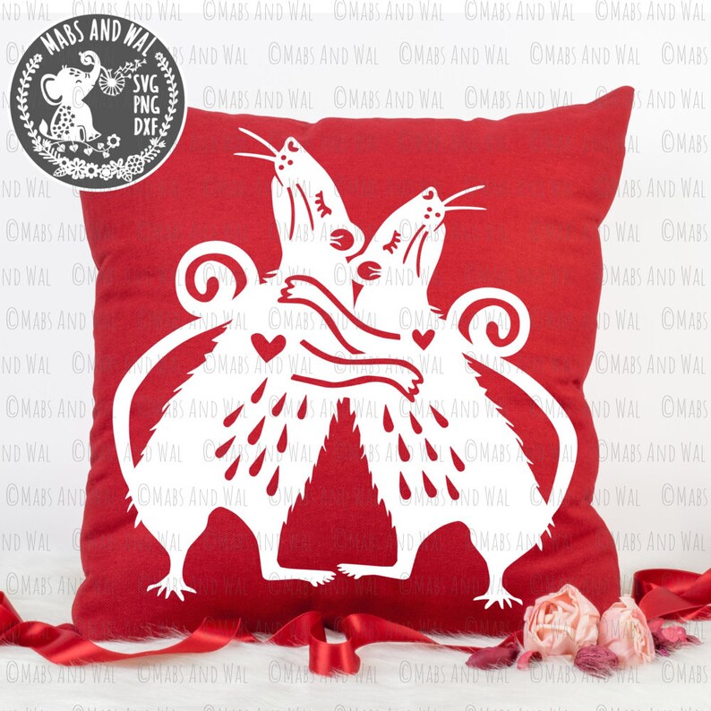 Rats cuddling SVG PNG DXF digital cutting file/rat svg/folk | Etsy