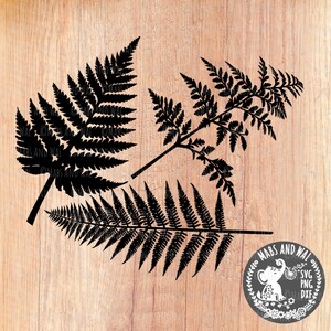 Fern leaves SVG PNG DXF digital cutting file/woodland plant | Etsy