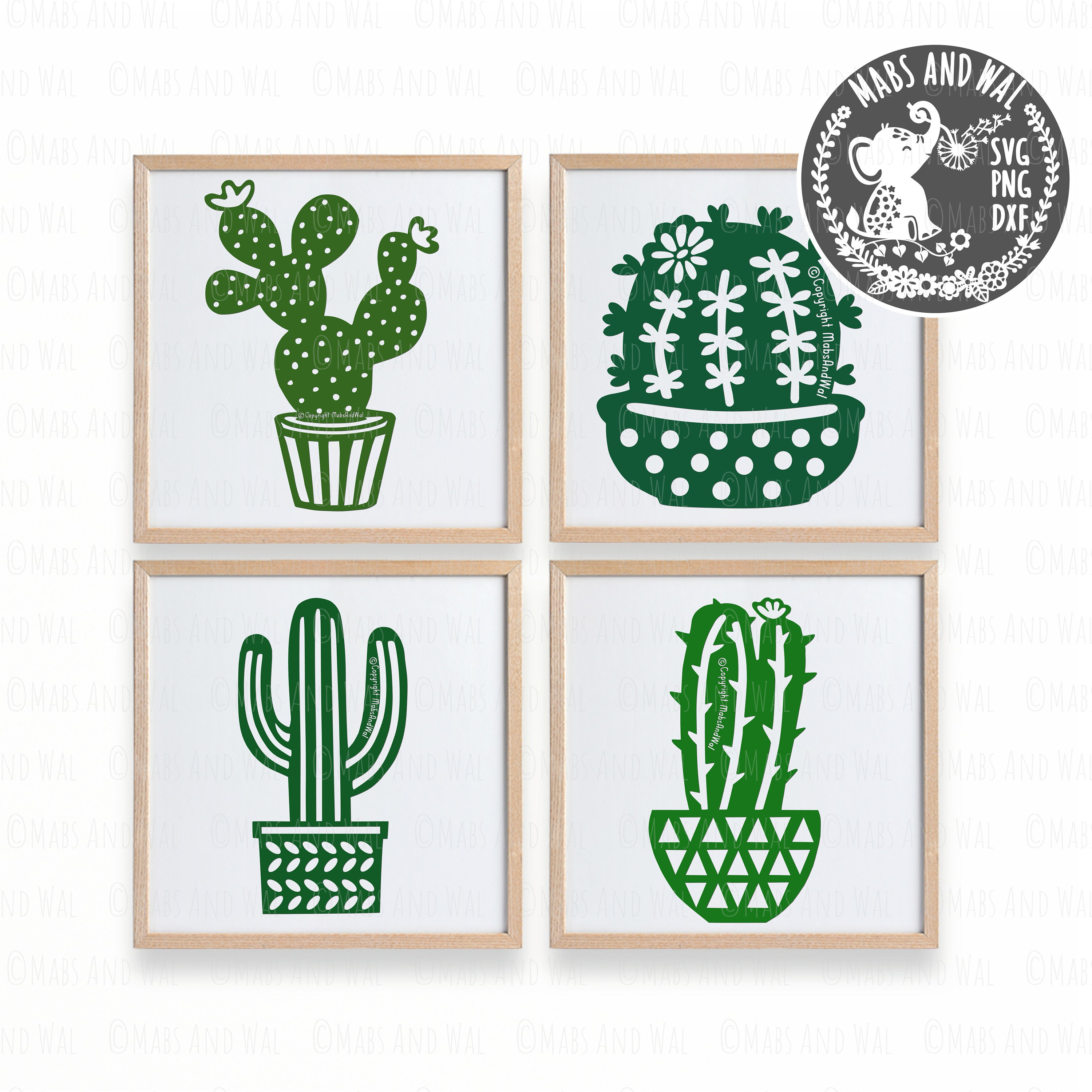Cactus Set SVG PNG DXF Digital Cutting File/cactus Svg/cacti/houseplant ...