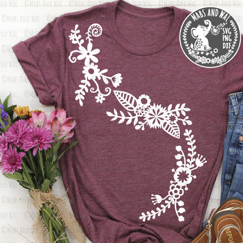 Floral Flourish Set SVG PNG DXF Digital Download Cutting - Etsy