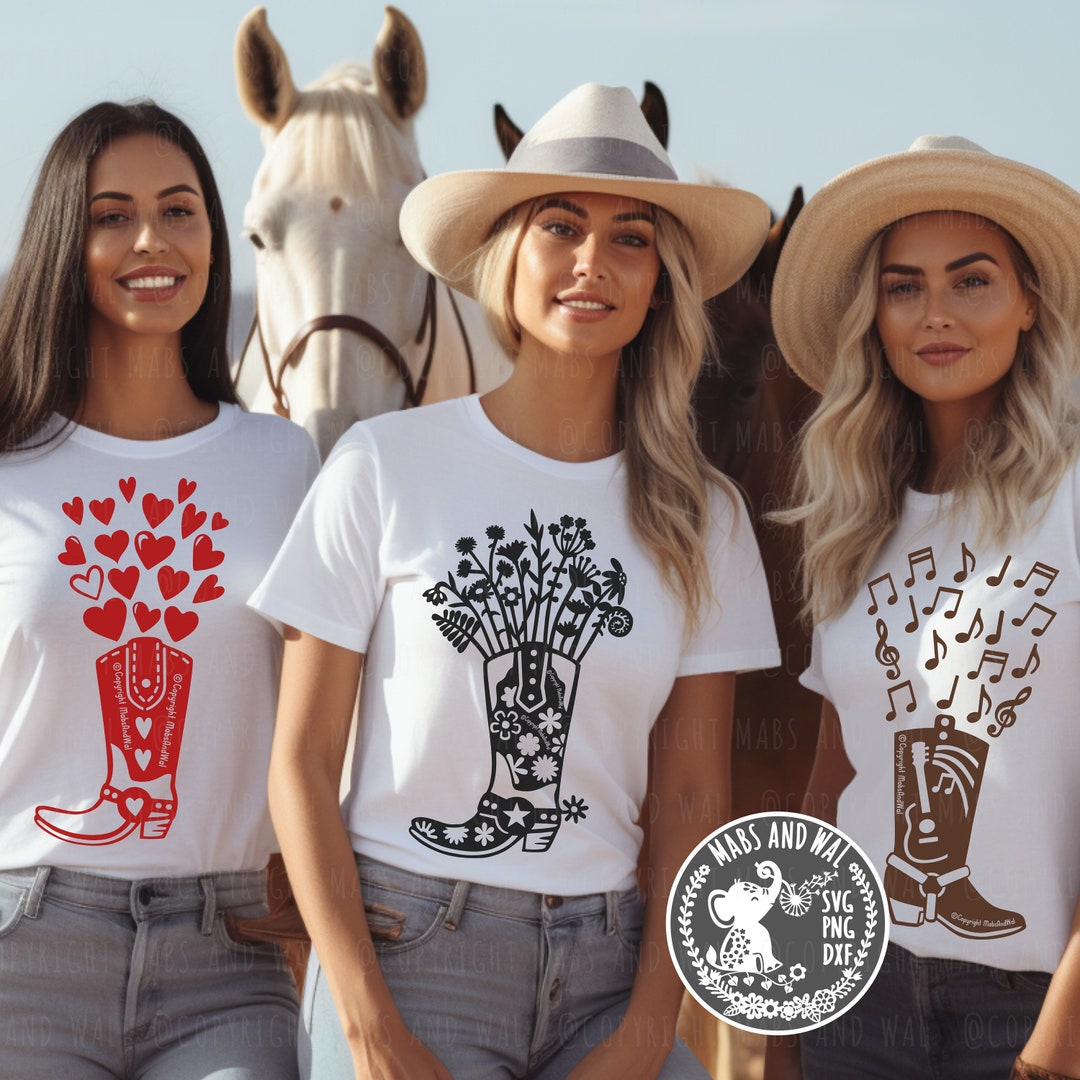 Cowboy Boots Bundle SVG PNG DXF Digital Cutting File/cowboy Boot Svg ...