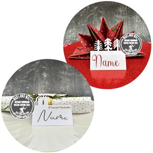 Christmas Table Name Place Cards Set of 12 SVG PNG DXF Pdf Digital ...