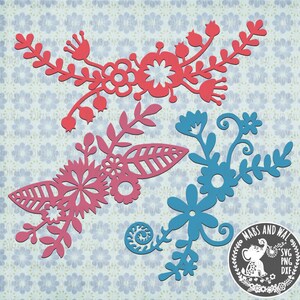 Floral Flourish Set SVG PNG DXF Digital Download Cutting File/flower ...