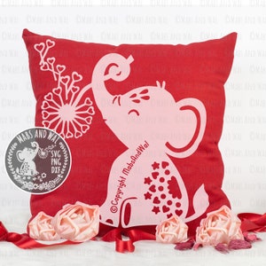 Elephant Valentine SVG PNG DXF Digital Cutting File/elephant Svg ...