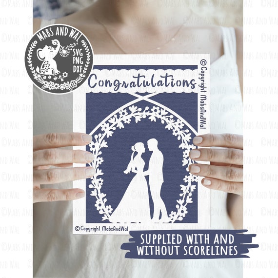 Congratulations Wedding Card SVG PNG DXF Digital Cutting - Etsy