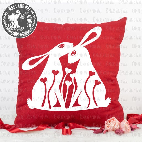 Rabbit Love SVG PNG DXF digital cutting file/Valentine | Etsy