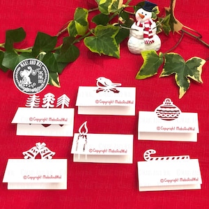 Christmas Table Name Place Cards 2 SVG PNG DXF Digital Cutting File ...