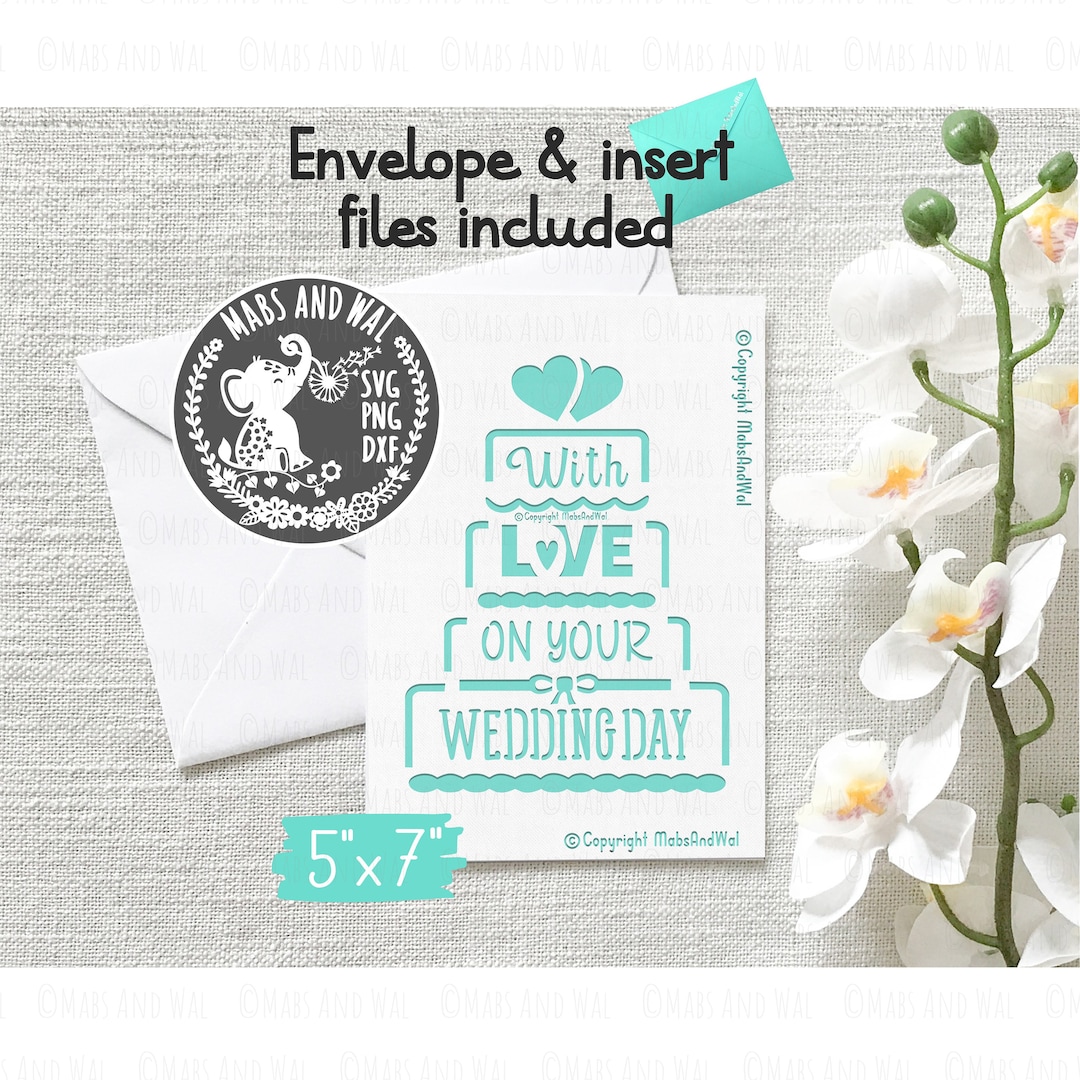 Wedding Cake Card SVG PNG DXF Digital Cutting File/wedding Day ...