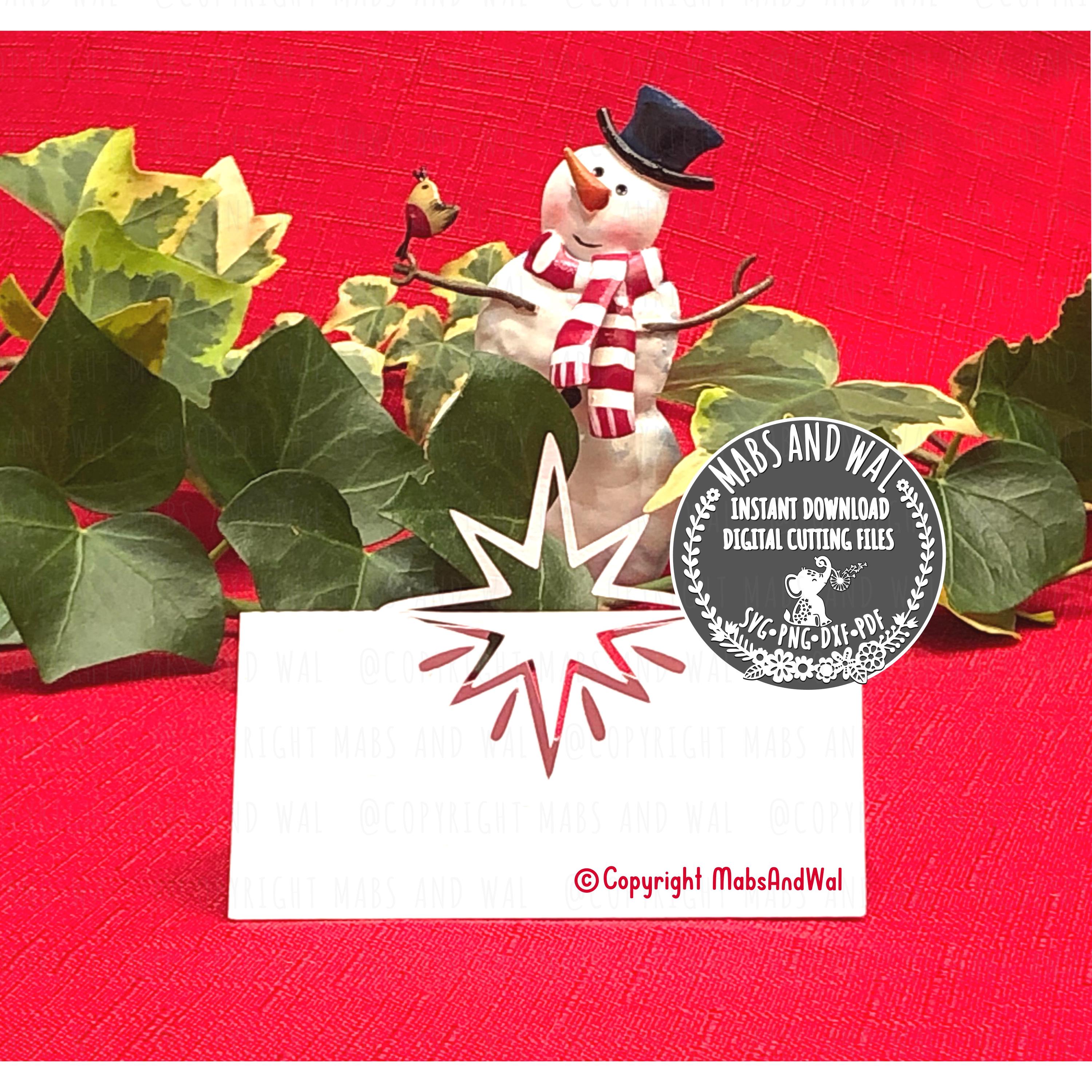 Christmas Table Name Place Cards 1 SVG PNG DXF Pdf Digital Cutting File ...