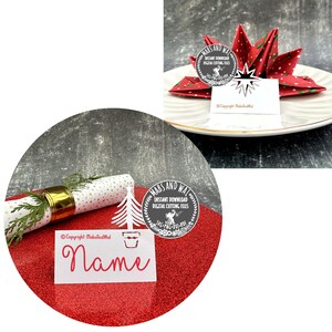 Christmas Table Name Place Cards Set of 12 SVG PNG DXF Pdf Digital ...