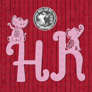 Elephant Alphabet Letter H SVG PNG DXF Digital Cutting | Etsy