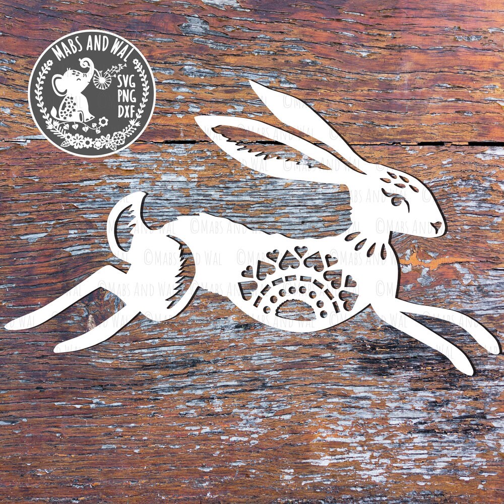 Hare folk style SVG PNG DXF digital cutting file/march hare | Etsy