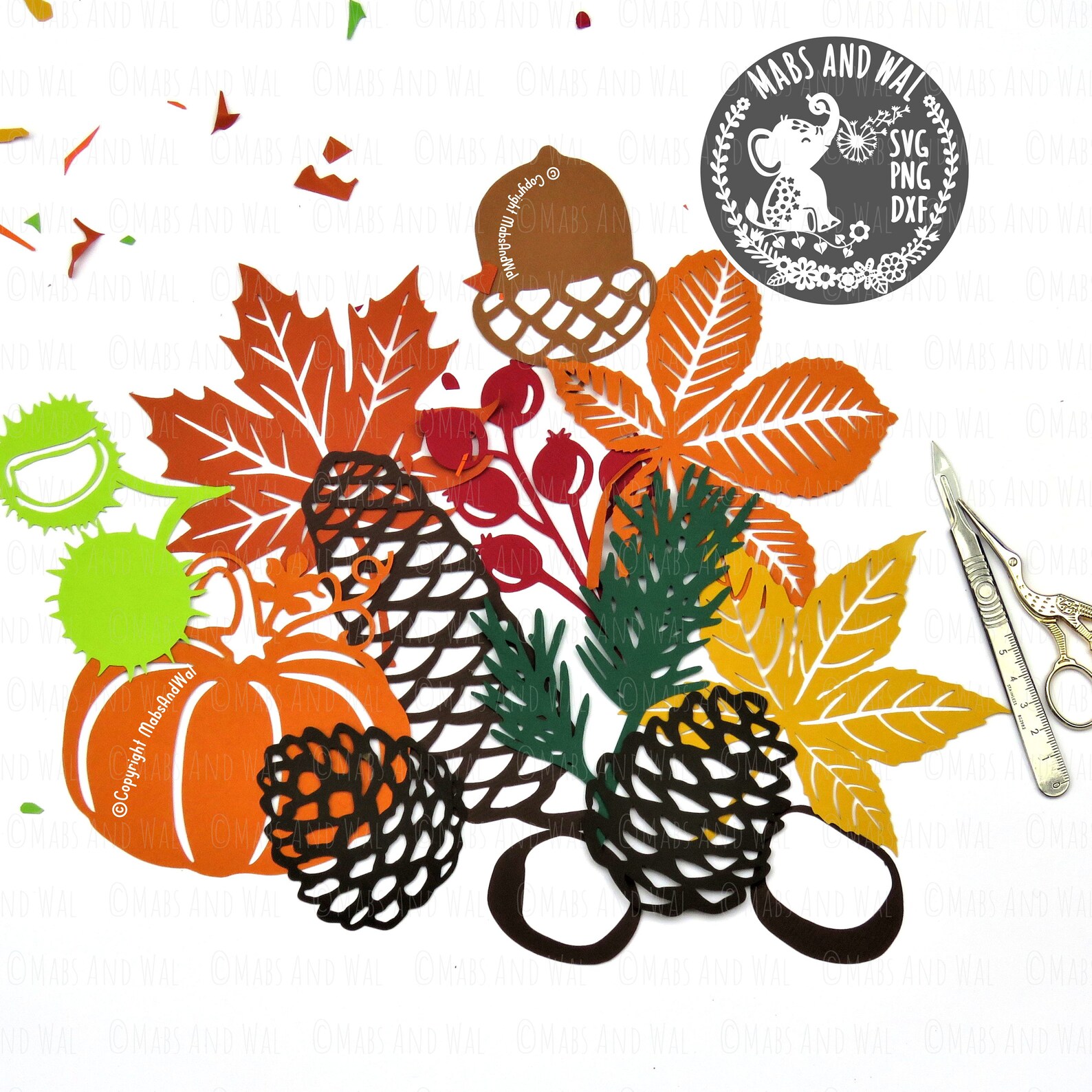 Autumn Fall Foliage SVG PNG DXF Digital Cutting File/fall - Etsy
