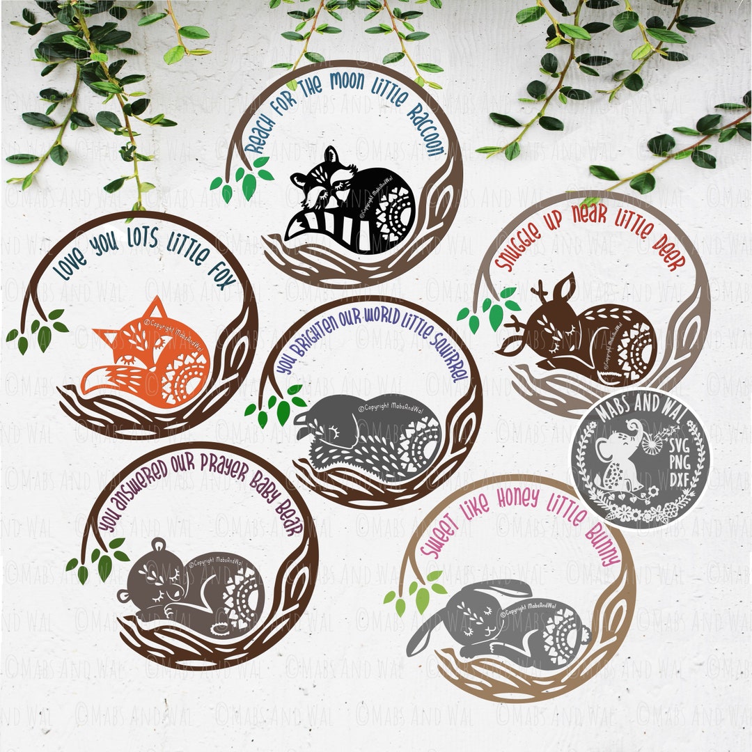 Woodland Animals Bundle 6 SVG PNG DXF Digital File/baby Animals Svg/fox ...