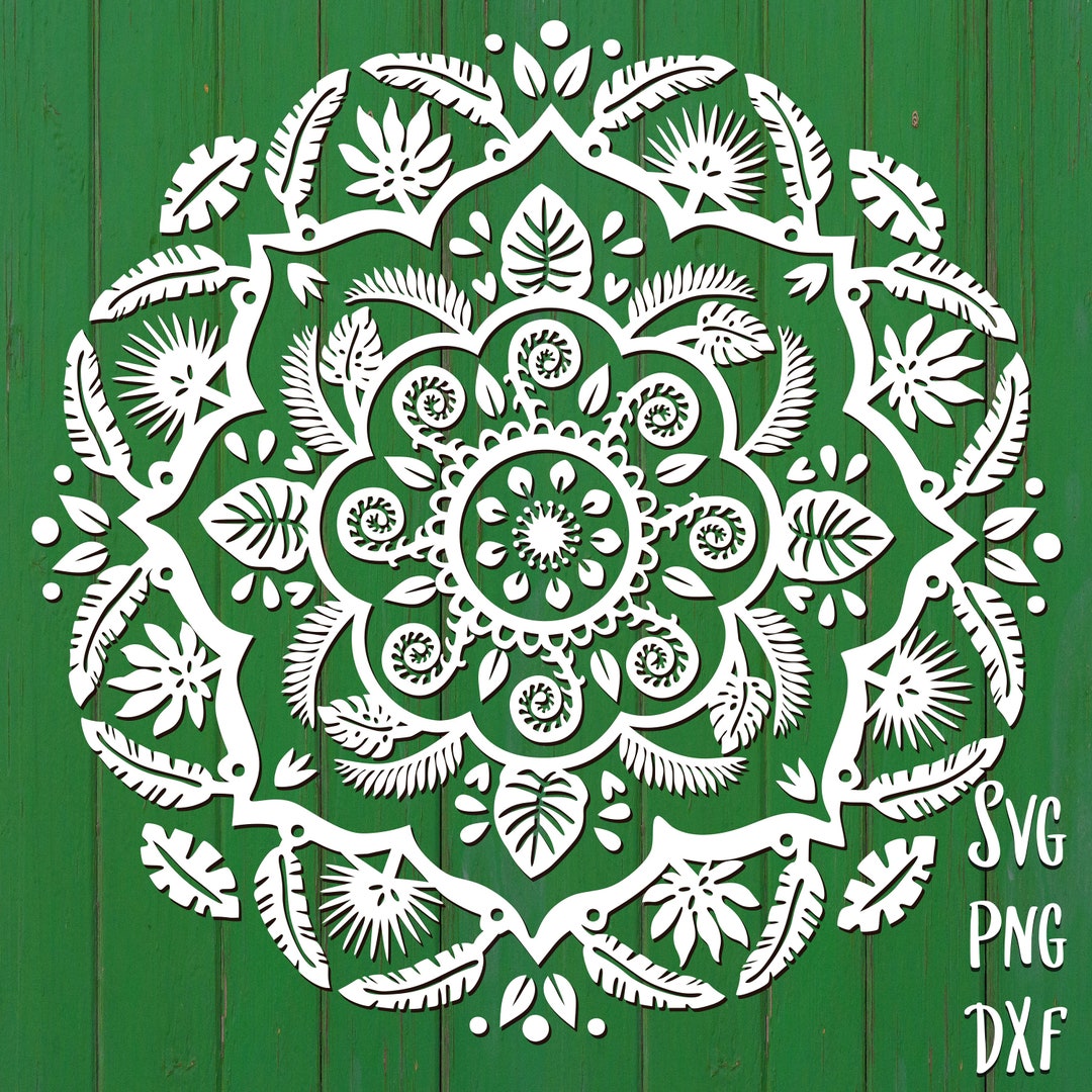 Mandala Tropical SVG PNG DXF Digital Cutting File/mandala Svg/tropical ...