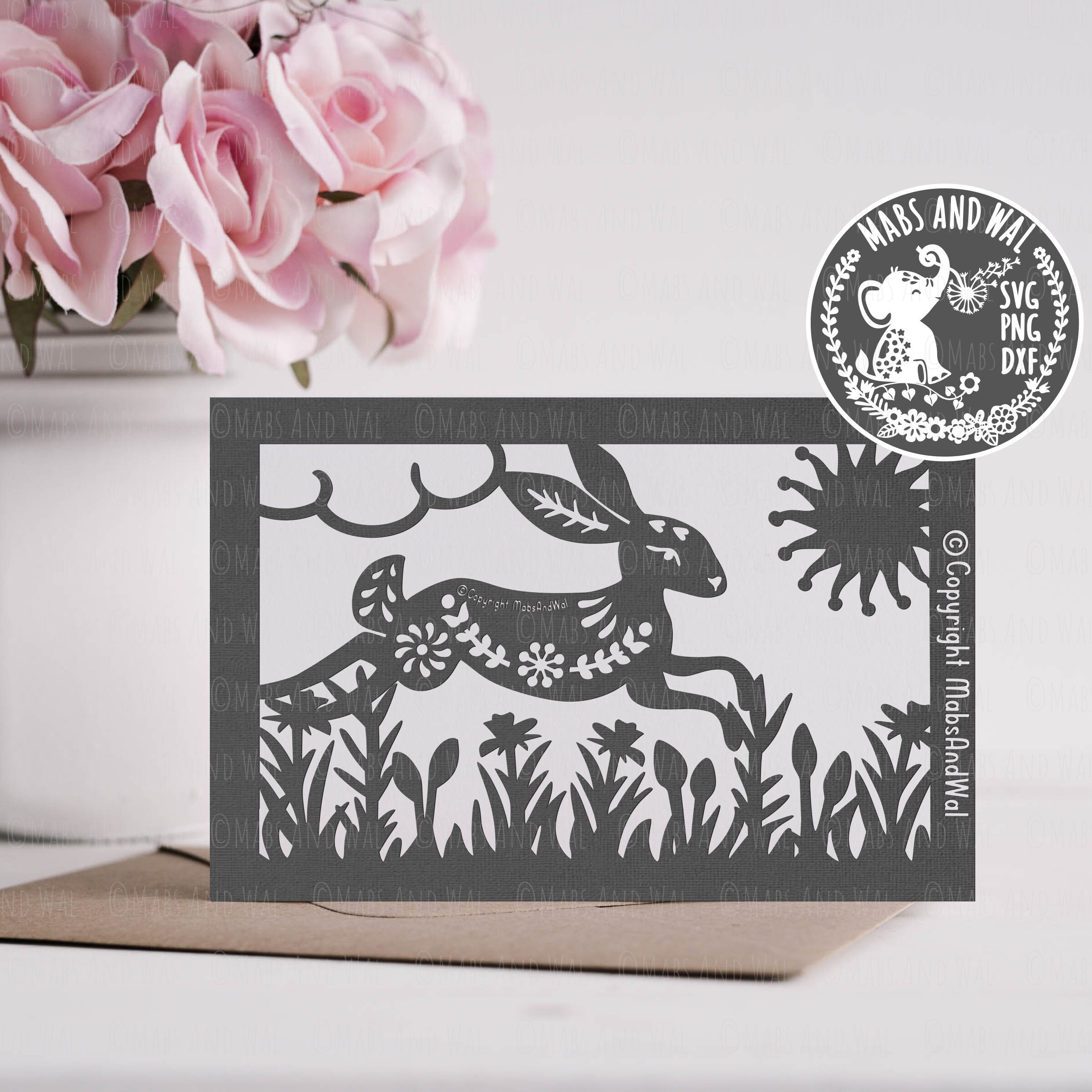 Hase Scandi Karte SVG PNG DXF digitale Schneidedatei/Grußkarte | Etsy