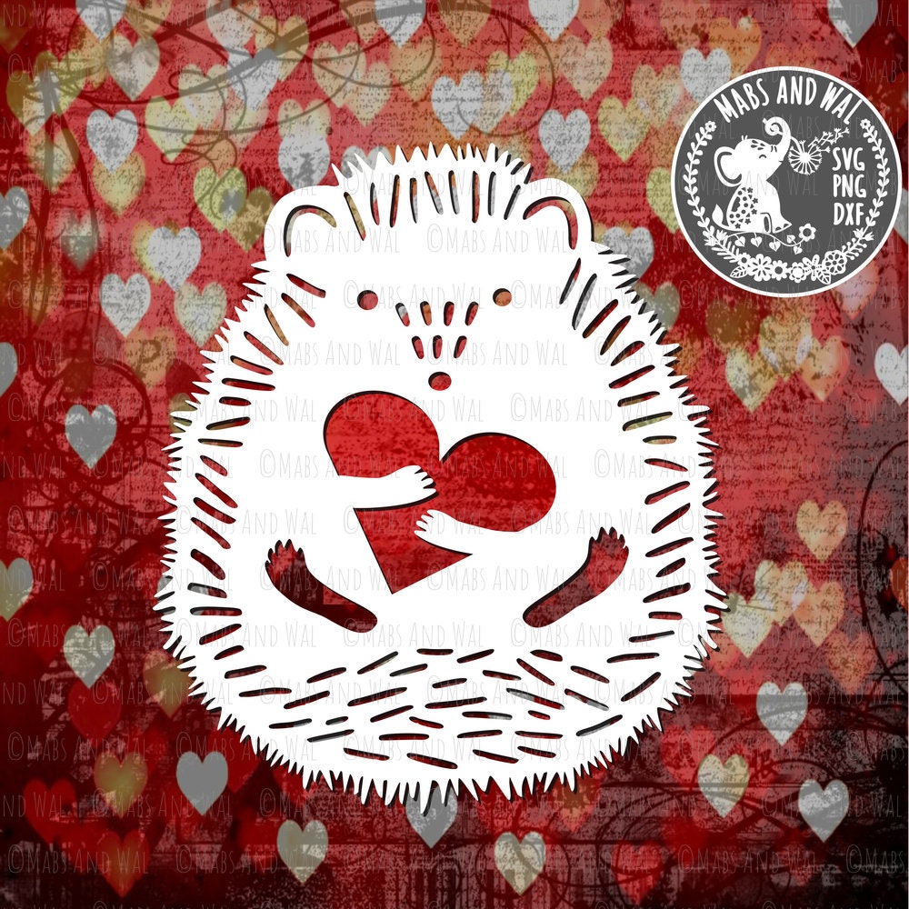 Hedgehog with heart SVG PNG DXF digital cutting file/hedgehog | Etsy