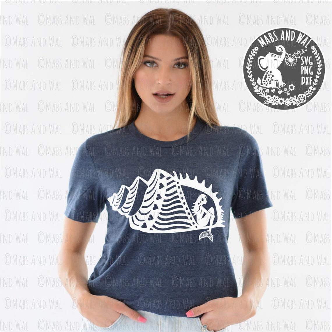 Mermaid in Shell SVG PNG DXF Digital Cutting File/mermaid - Etsy