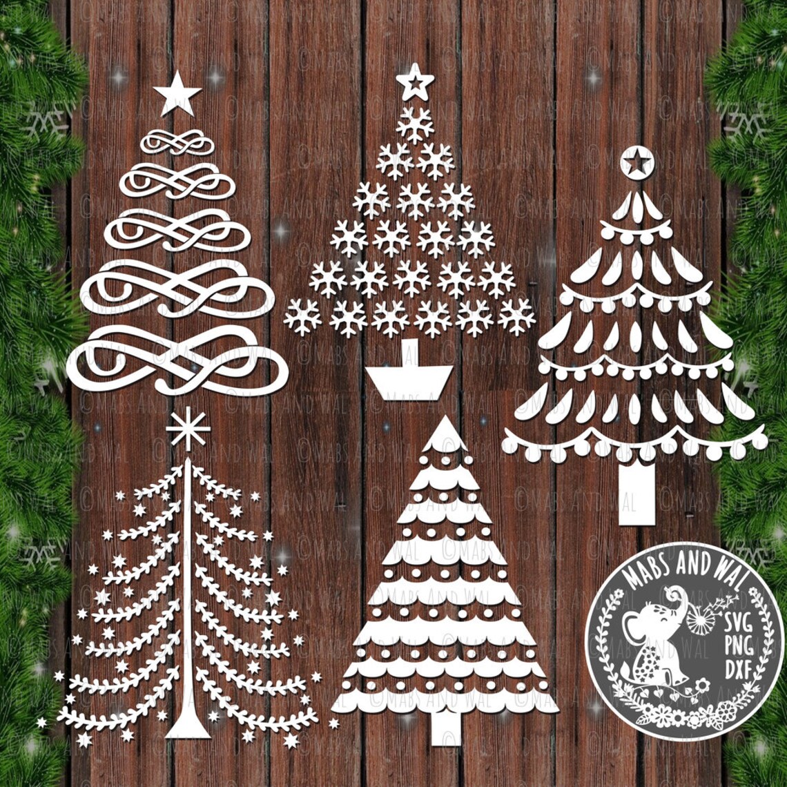 Christmas Tree Bundle 2 SVG PNG DXF Digital Cutting | Etsy
