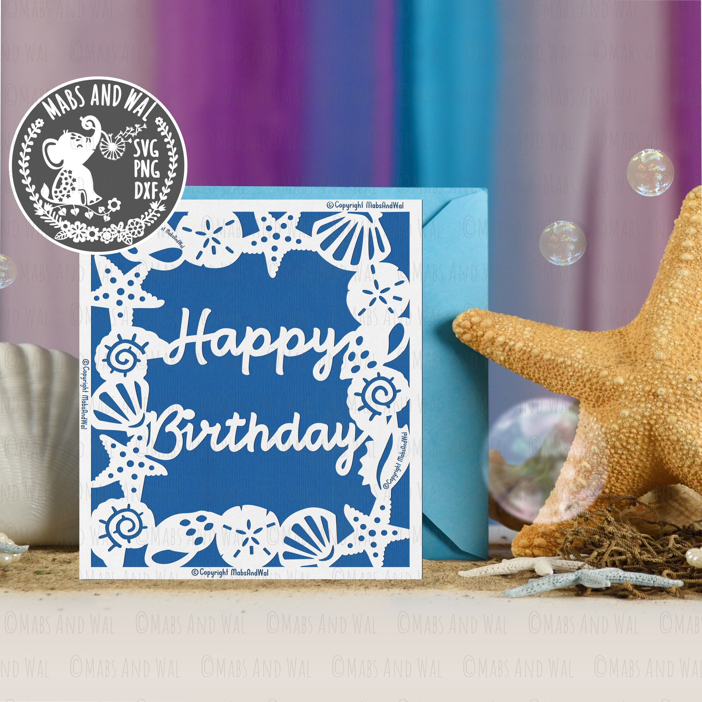 Happy Birthday Shell Card SVG PNG DXF Digital Cutting | Etsy UK