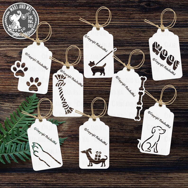 Gift Tags Dog Theme SVG PNG DXF Digital Cutting File/dog Lover Svg/dog ...