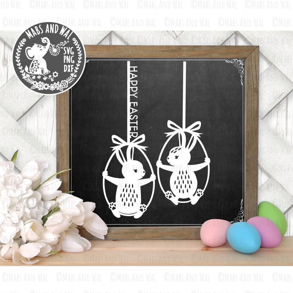 Rabbits windy day SVG PNG DXF digital cutting file/rabbits svg/Happy ...