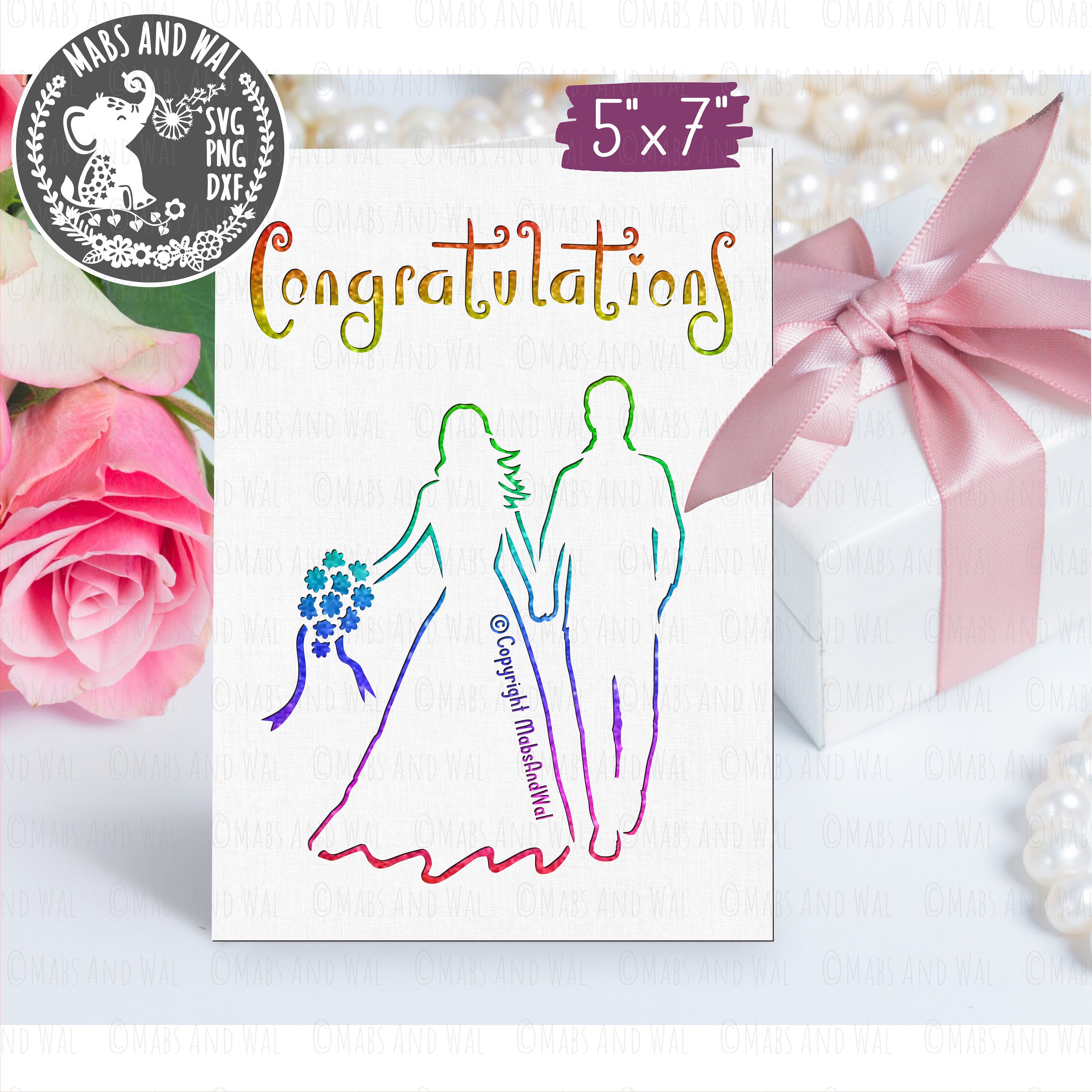 Wedding Congratulations Card SVG PNG DXF Digital Cutting - Etsy Canada