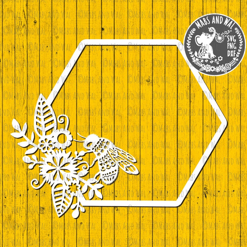 Bee frames SVG PNG DXF digital cutting file/laurel bee | Etsy