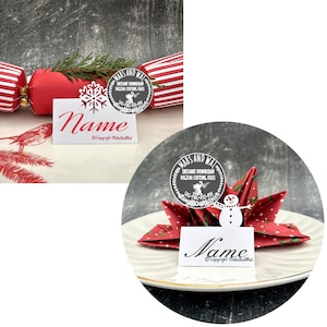 Christmas Table Name Place Cards Set of 12 SVG PNG DXF Pdf Digital ...