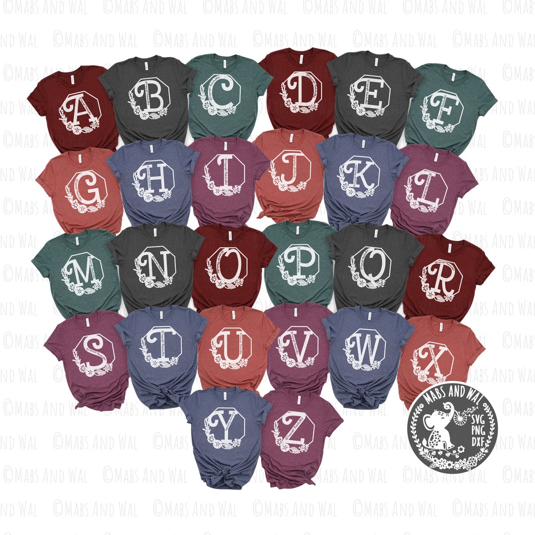 Monogram Beach Octagonal Frame Alphabet A-Z SVG PNG DXF Digital Cutting ...