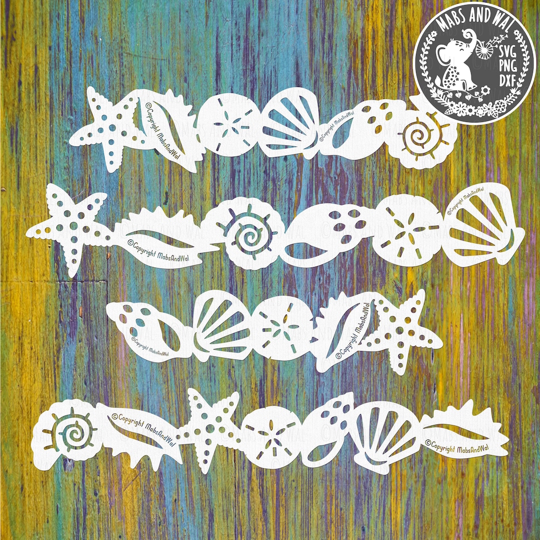 Shell Borders SVG PNG DXF Digital Cutting File/shell Border Svg/beach ...