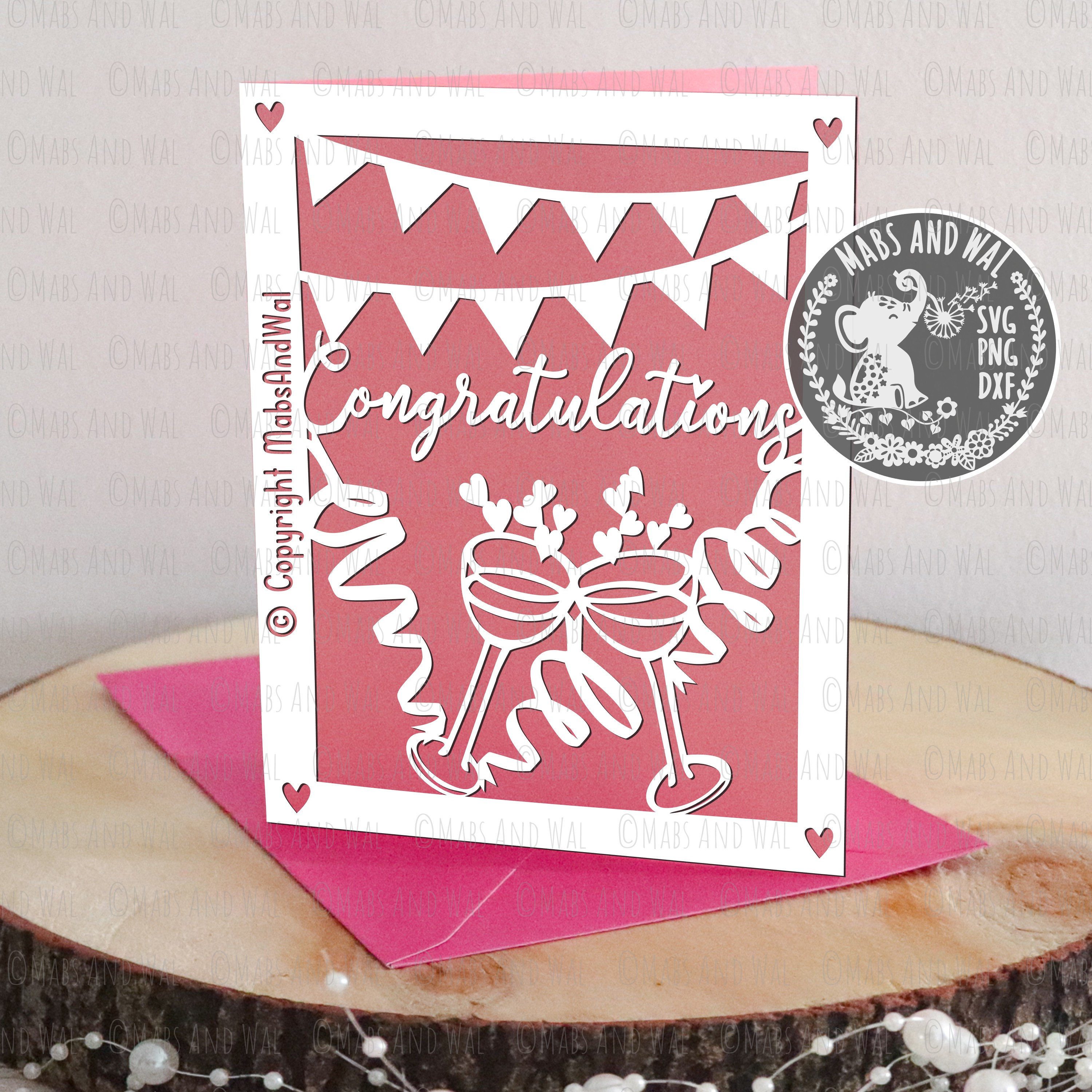 Congratulations Card SVG PNG DXF Digital Cutting | Etsy