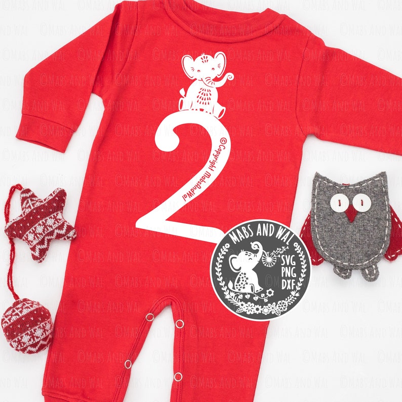 Elephant Number 2 SVG PNG DXF Digital Cutting File/elephant - Etsy