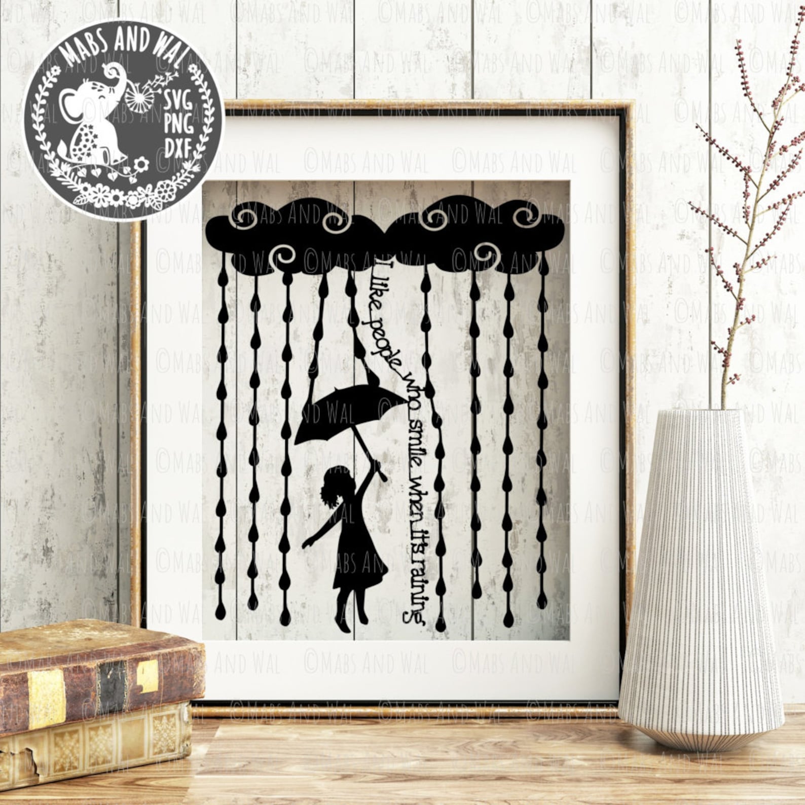 Raining SVG PNG DXF Digital Cutting File/smile When It is | Etsy UK