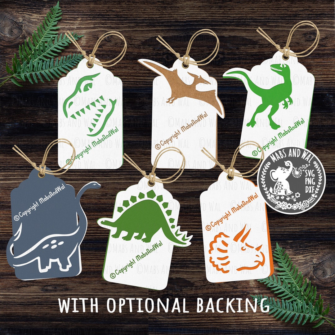 Dinosaur Gift Tags SVG PNG DXF Digital Cutting File/dinosaur Svg ...