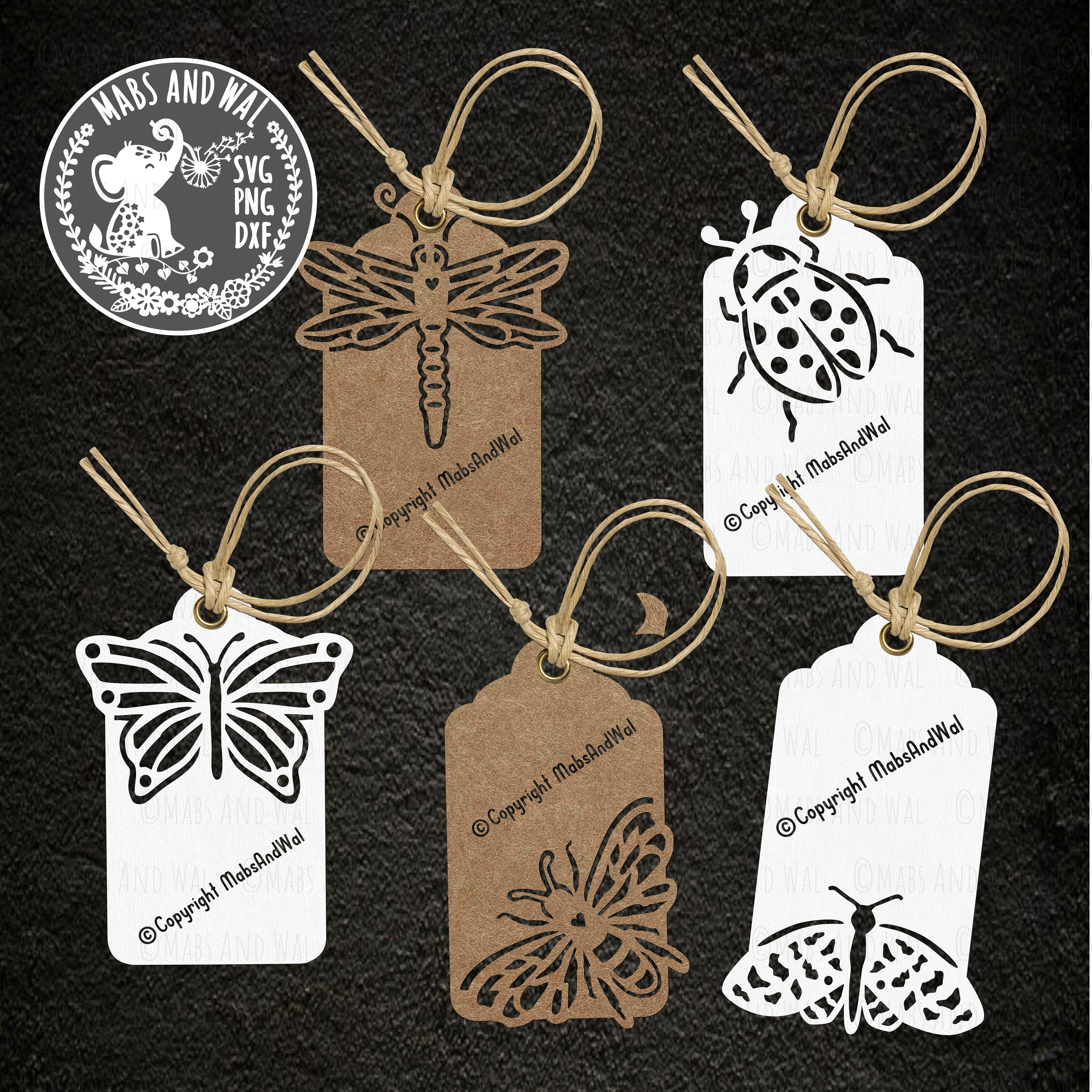 Gift Tags Insects SVG PNG DXF Digital Cutting File/butterfly Tag ...