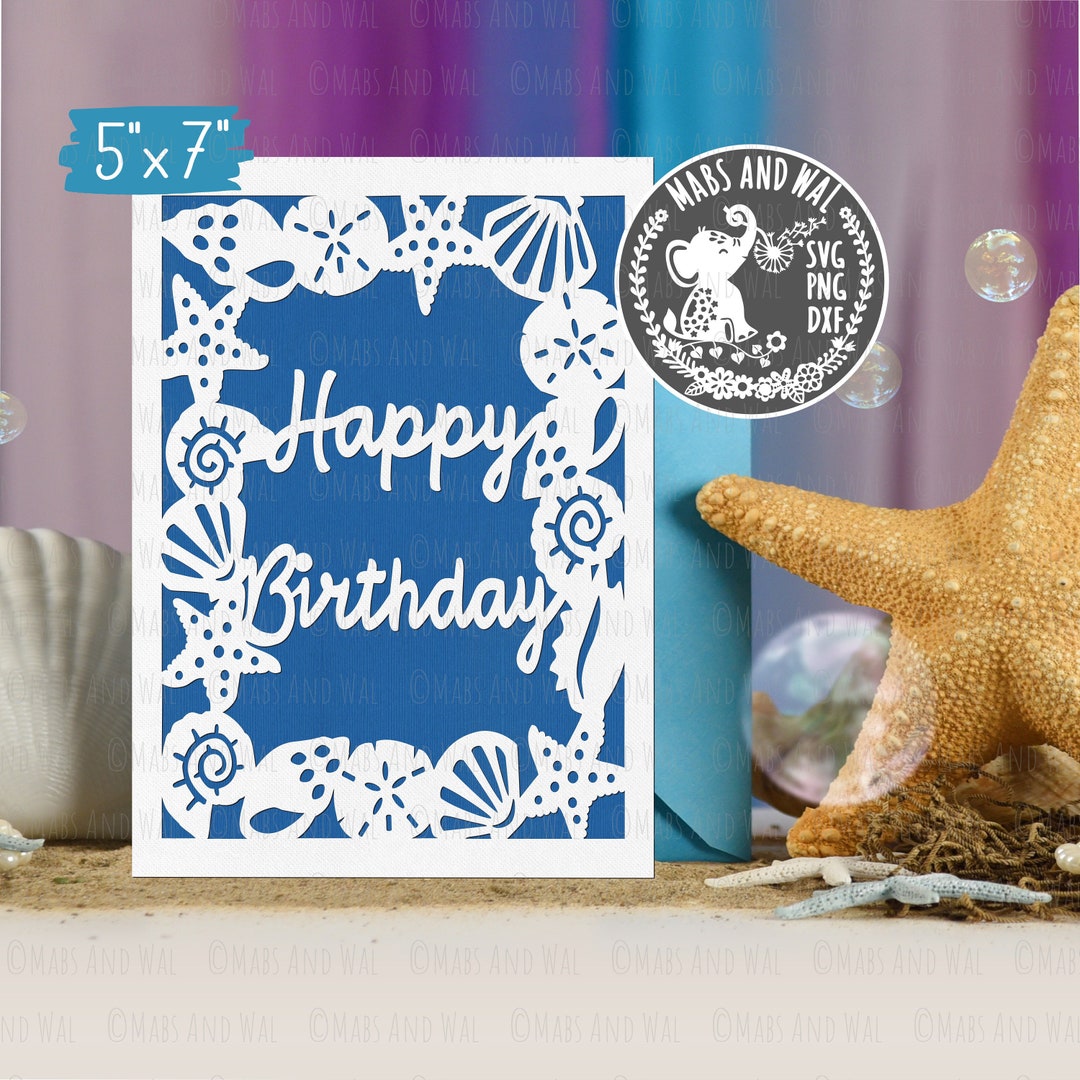 Happy Birthday Shell Card SVG PNG DXF Digital Cutting - Etsy Australia