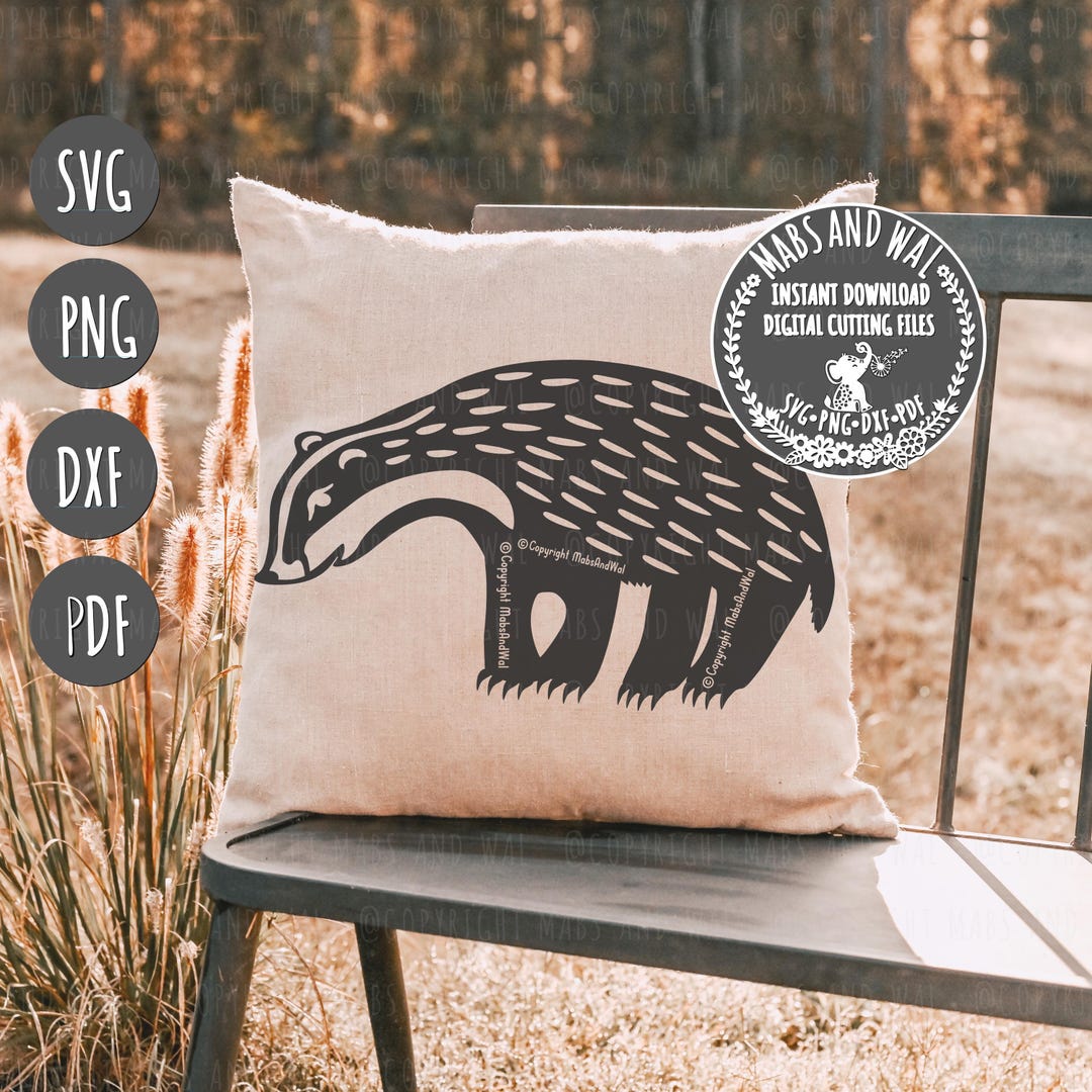 Badger SVG PNG DXF Pdf Digital Cutting File/badger Svg/woodland Animal ...