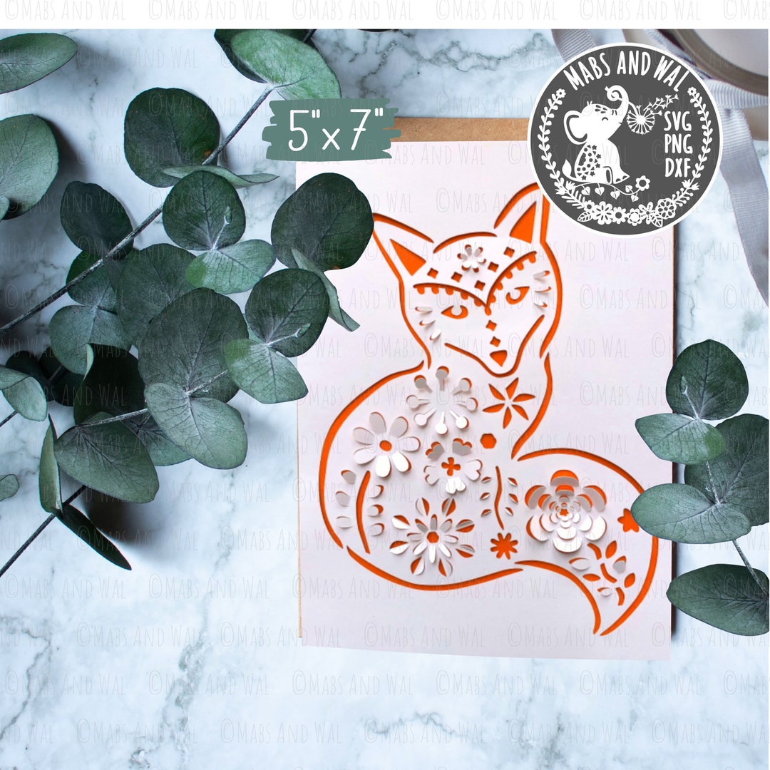 Fox Pop-out Card SVG PNG DXF Digital Cutting File/floral - Etsy UK