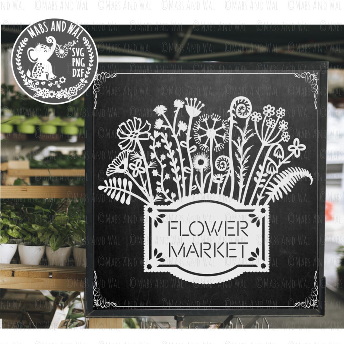 Flower Market SVG PNG DXF Digital Cutting File/flowers - Etsy