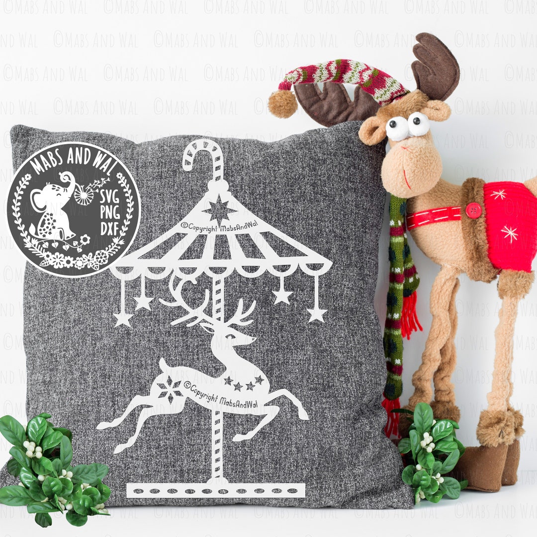 Reindeer Carousel SVG PNG DXF Digital Cutting File/christmas Reindeer ...