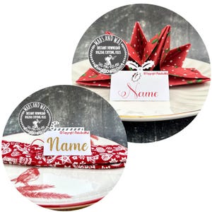 Christmas Table Name Place Cards Set of 12 SVG PNG DXF Pdf Digital ...