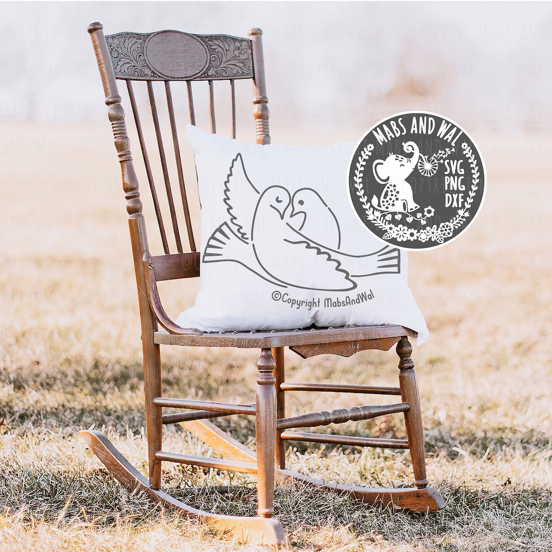 Doves Together SVG PNG DXF Digital Cutting File/birds/folk Style Birds ...