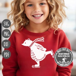 Bear Ice Skating SVG PNG DXF Pdf Digital Cutting File/christmas Svg ...