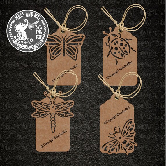 Gift Tags Insects SVG PNG DXF Digital Cutting File/butterfly - Etsy