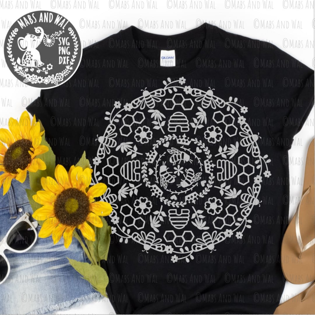 Mandala Bees SVG PNG DXF Digital Cutting File/bee Svg/mandala Bumble ...
